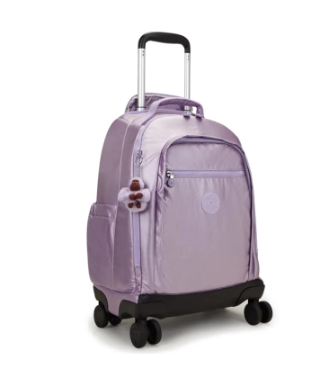 MOCHILA DE RODINHAS KIPLING NEW ZEA MAGIC METALLIC ROXO | Acquarela Shop