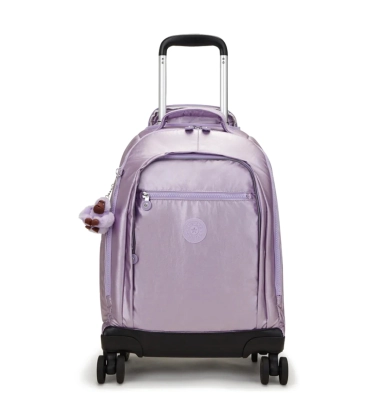 MOCHILA DE RODINHAS KIPLING NEW ZEA MAGIC METALLIC ROXO | Acquarela Shop