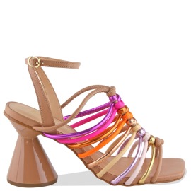 SANDÁLIA SALTO MÉDIO LUIZA BARCELOS MARROM | Acquarela Shop