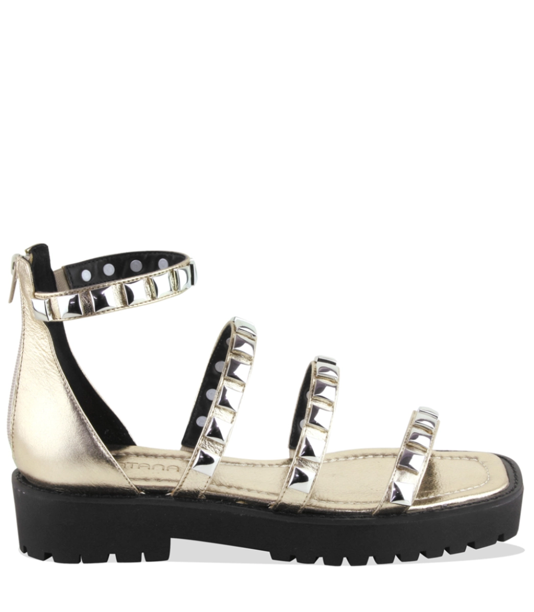 SANDÁLIA FLATFORM SALTO BAIXO BENTANA DOURADO | Acquarela Shop